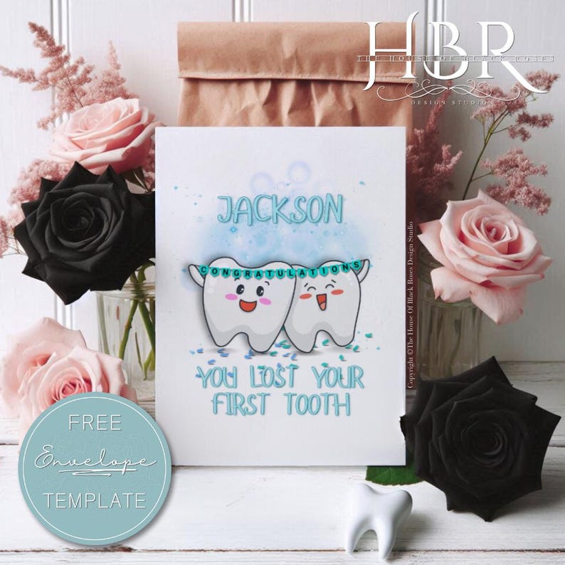 DIGITAL DOWNLOAD Personalised You Lost Your First Tooth Greeting Card ...
