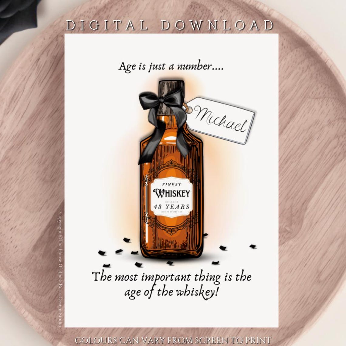 DIGITAL DOWNLOAD Personalised Age is Just a Number Whiskey Drinker ...