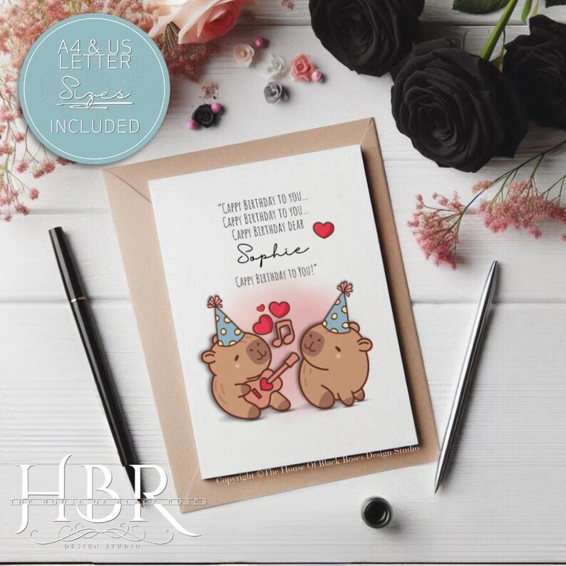 DIGITAL DOWNLOAD Personalised Cappy Birthday to You Birthday Card Capy ...