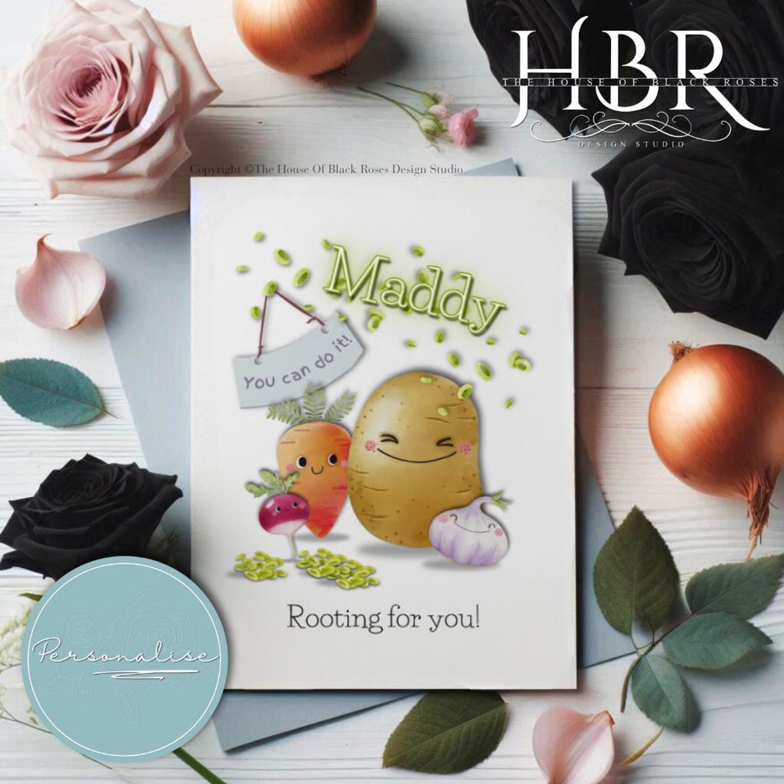 Personalised Cute Encouragement Rooting for You Greeting Card Good Luck ...