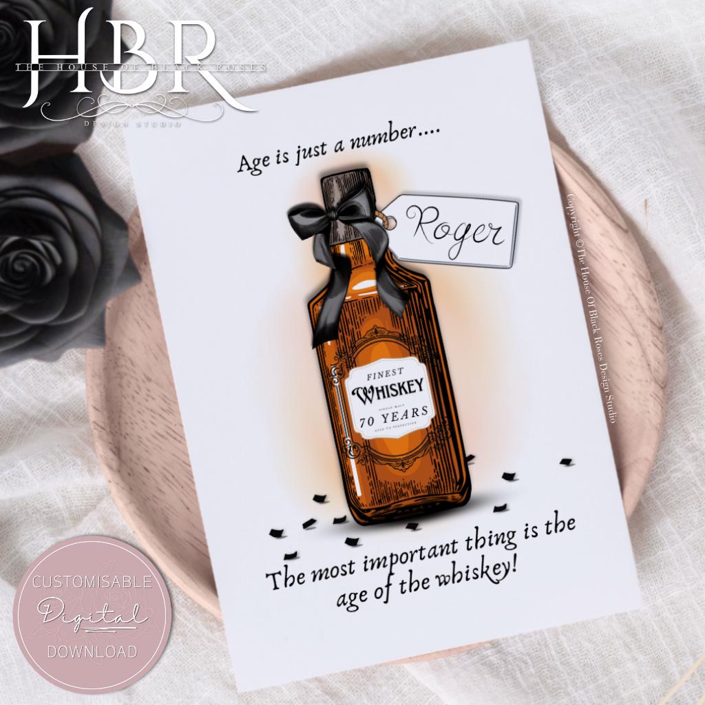 DIGITAL DOWNLOAD Personalised Age is Just a Number Whiskey Drinker ...