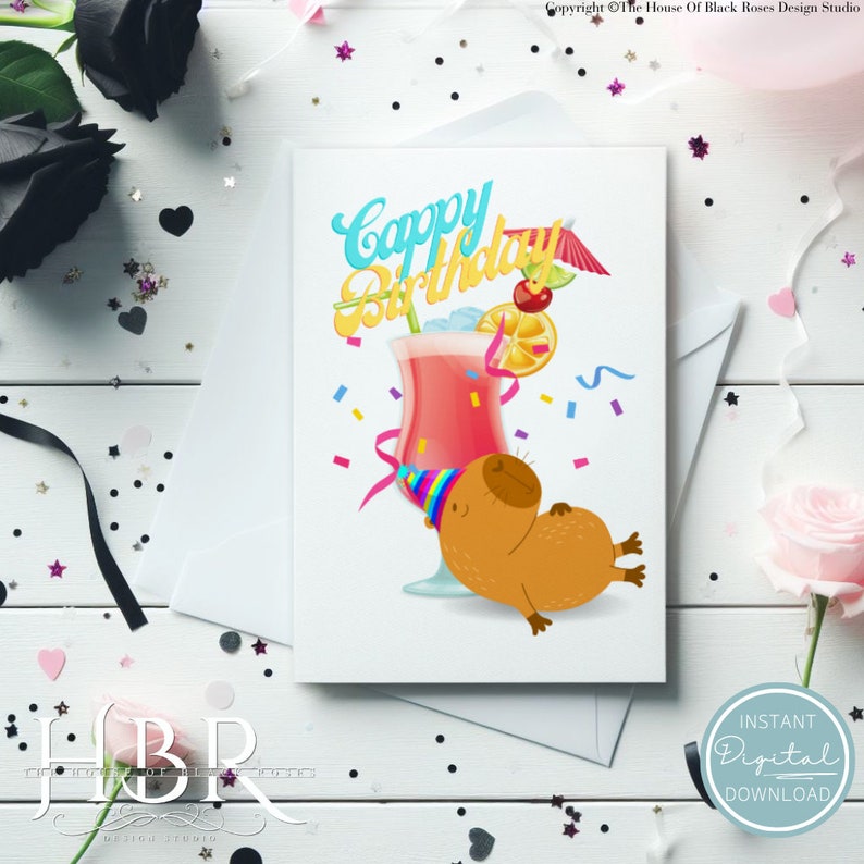 Capybara Birthday Card Bundle Cappy Birthday Greeting Card Pack ...