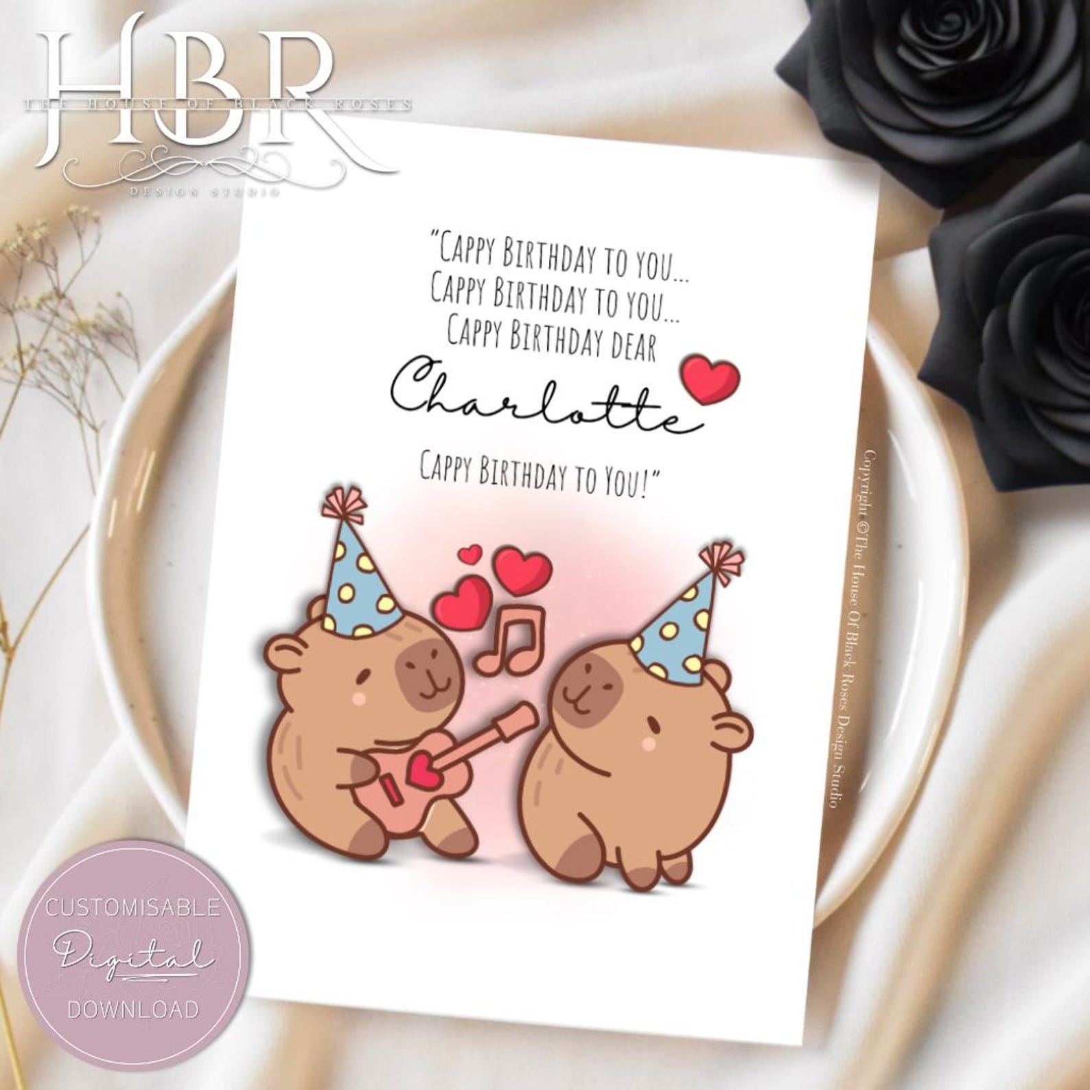 DIGITAL DOWNLOAD Personalised Cappy Birthday to You Birthday Card Capy ...