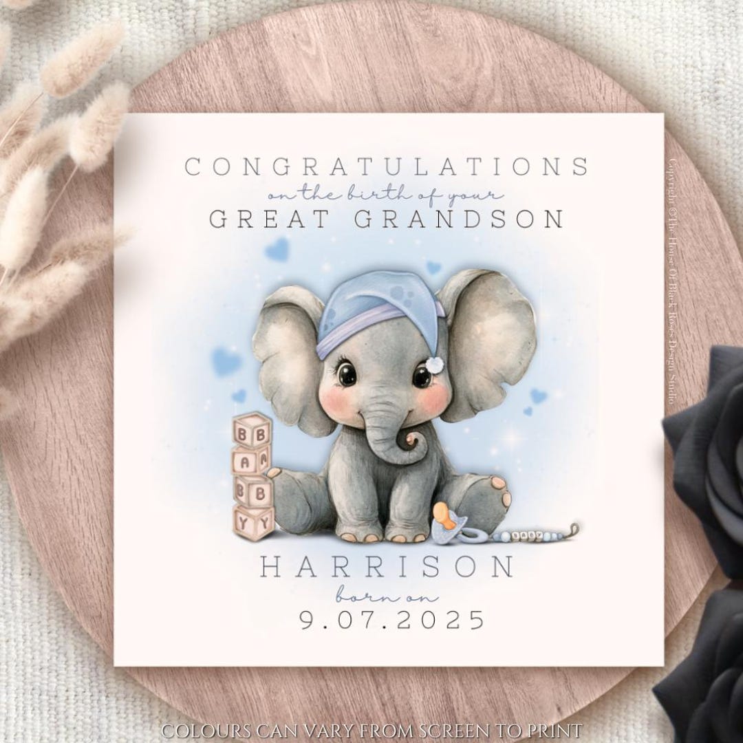 Personalised Congratulations on the Birth of Your Great Grandson, New ...