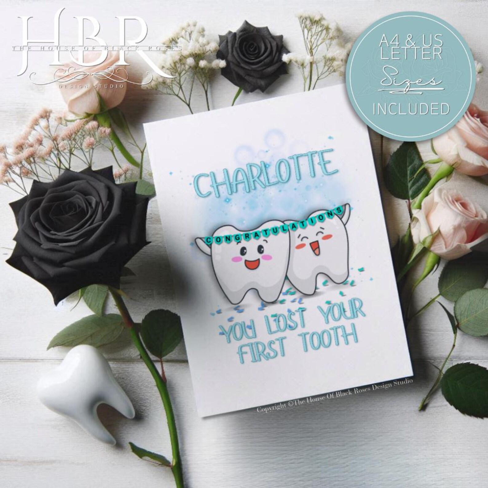 DIGITAL DOWNLOAD Personalised You Lost Your First Tooth Greeting Card ...