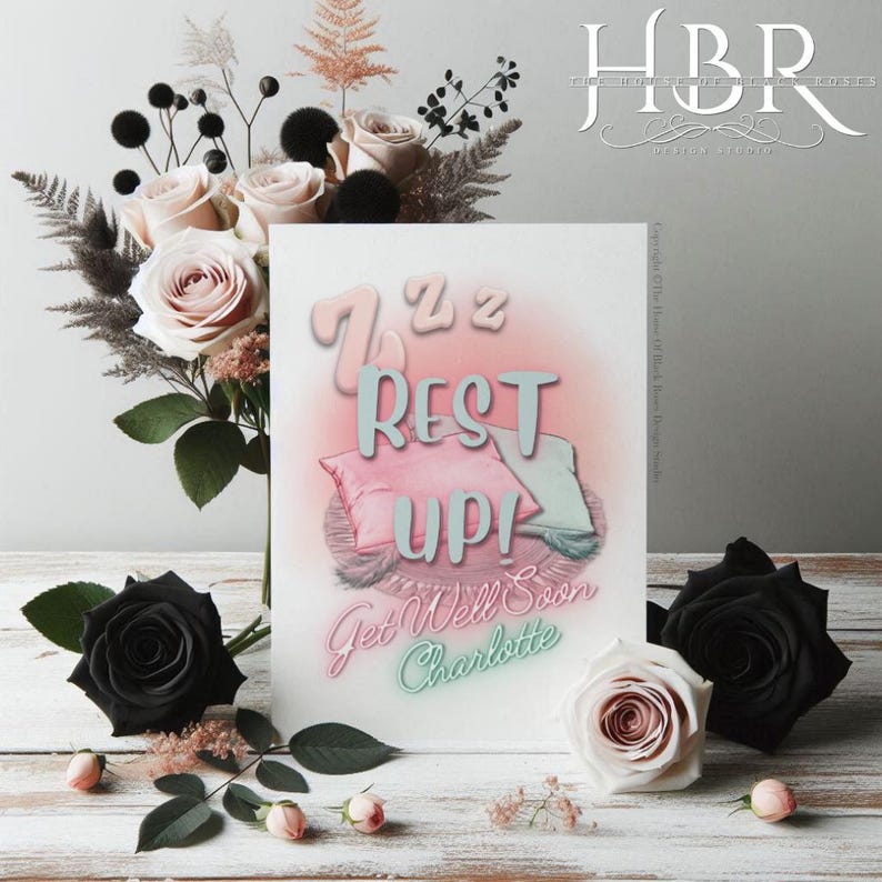 Personalised Rest up Get Well Soon Greeting Card, Recovery Card, Hope ...