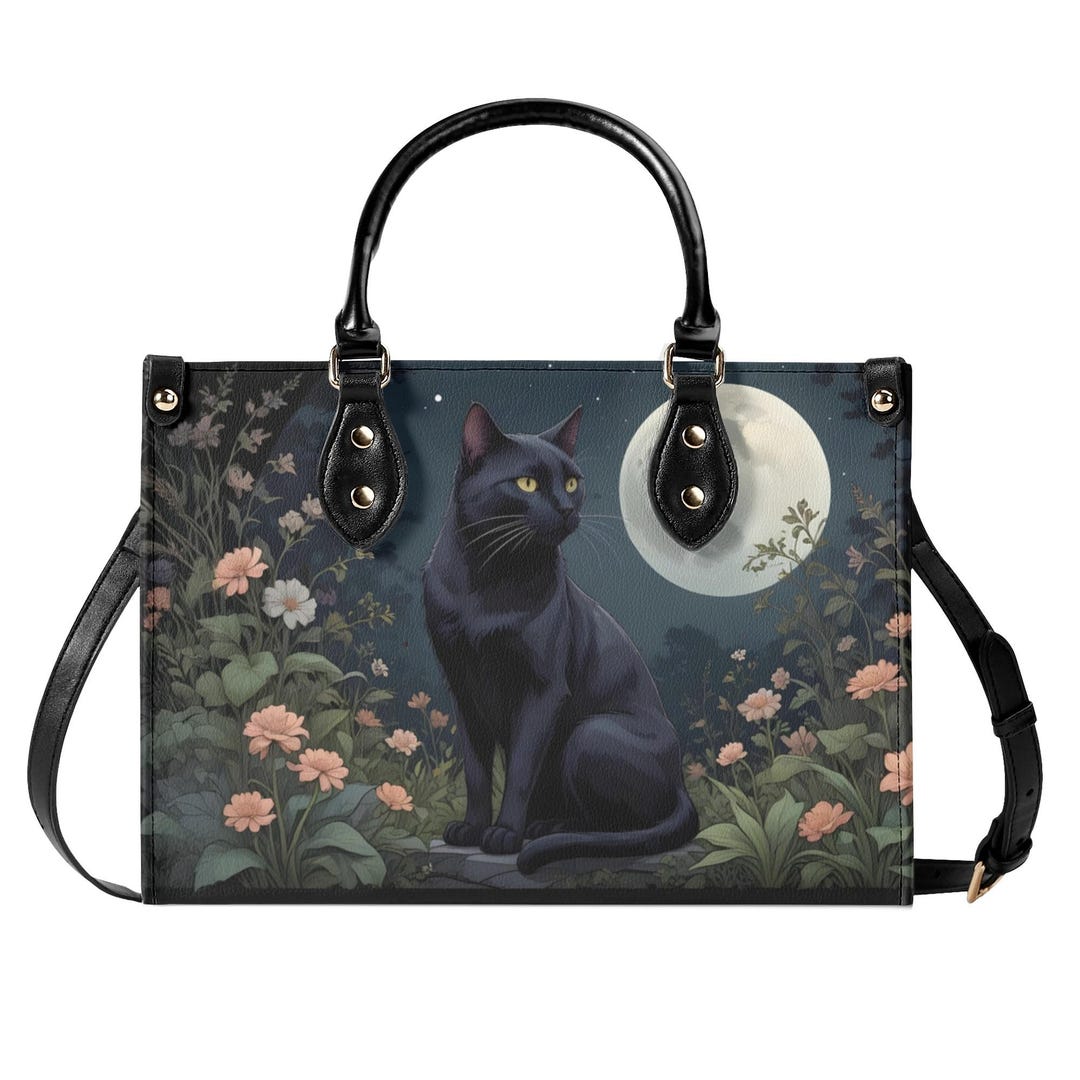 Black Cat Bag Crossbody Purse Cute Handbags Shoulder Bag Vegan Leather ...