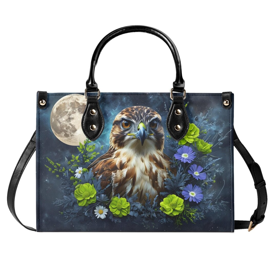 Hawk Lover Bag Majestic Bird of Prey Purse Moonlit Raptor Vegan Leather ...