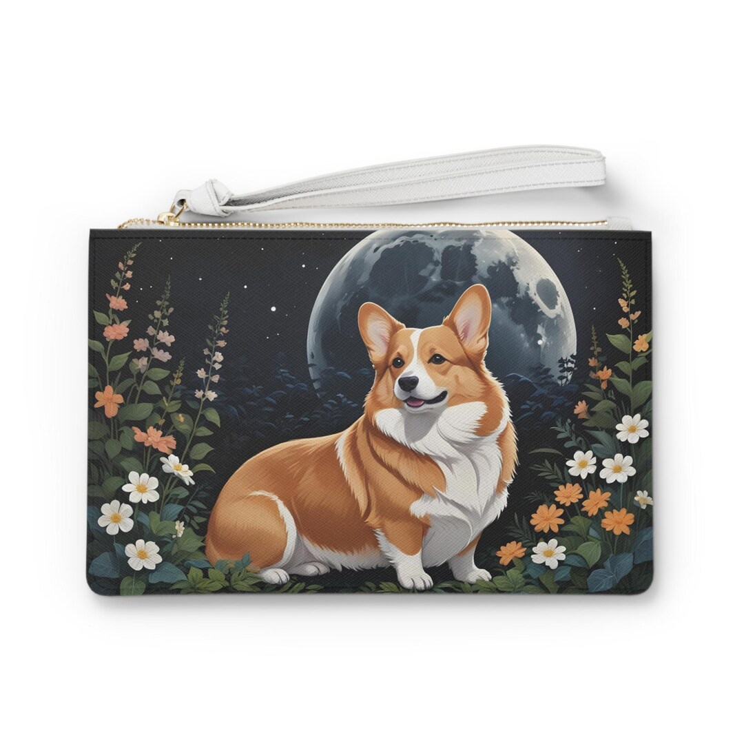 Pembroke Welsh Corgi Bag, Faux Leather Makeup Pouch With Corgi Print ...