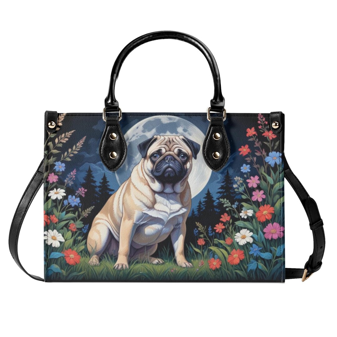 Pug Dog Lover Bag Crossbody Purse Cute Handbags Shoulder Bag Vegan ...