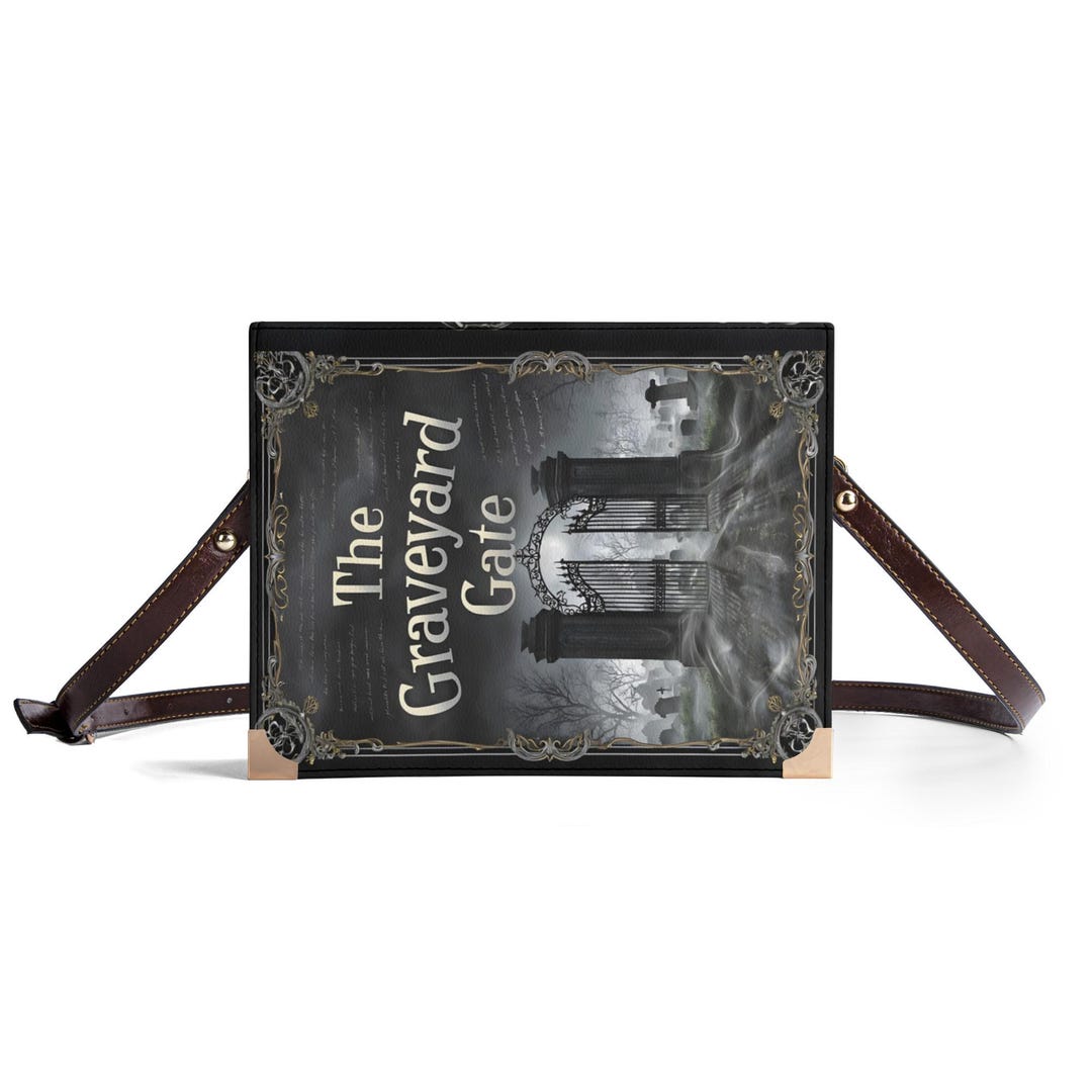 Gothic Purse the Graveyard Gate Bible Handbag Book Cover Crossbody Bag ...