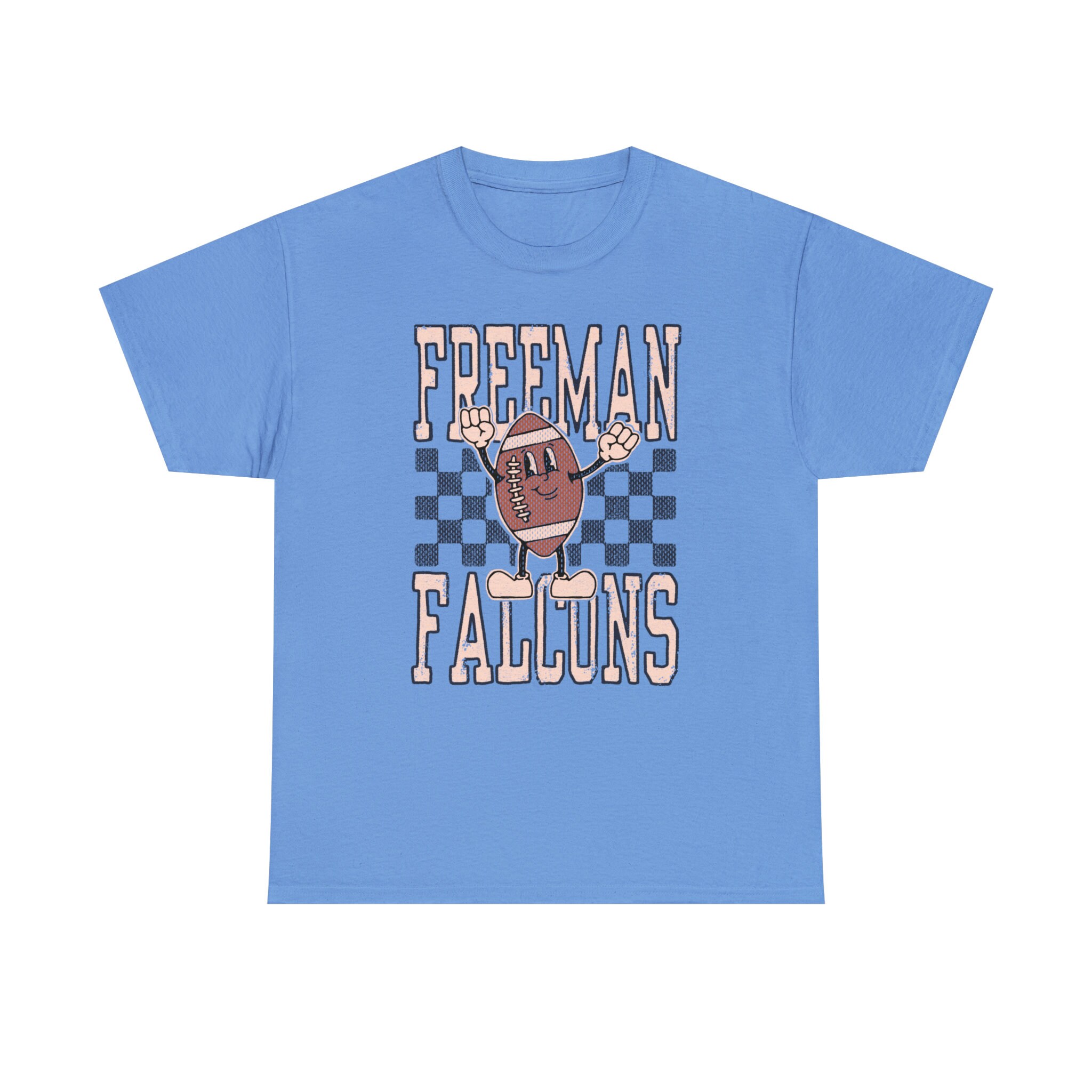Freeman Falcons Vintage Retro Football Character Checkered Graphic Tee ...