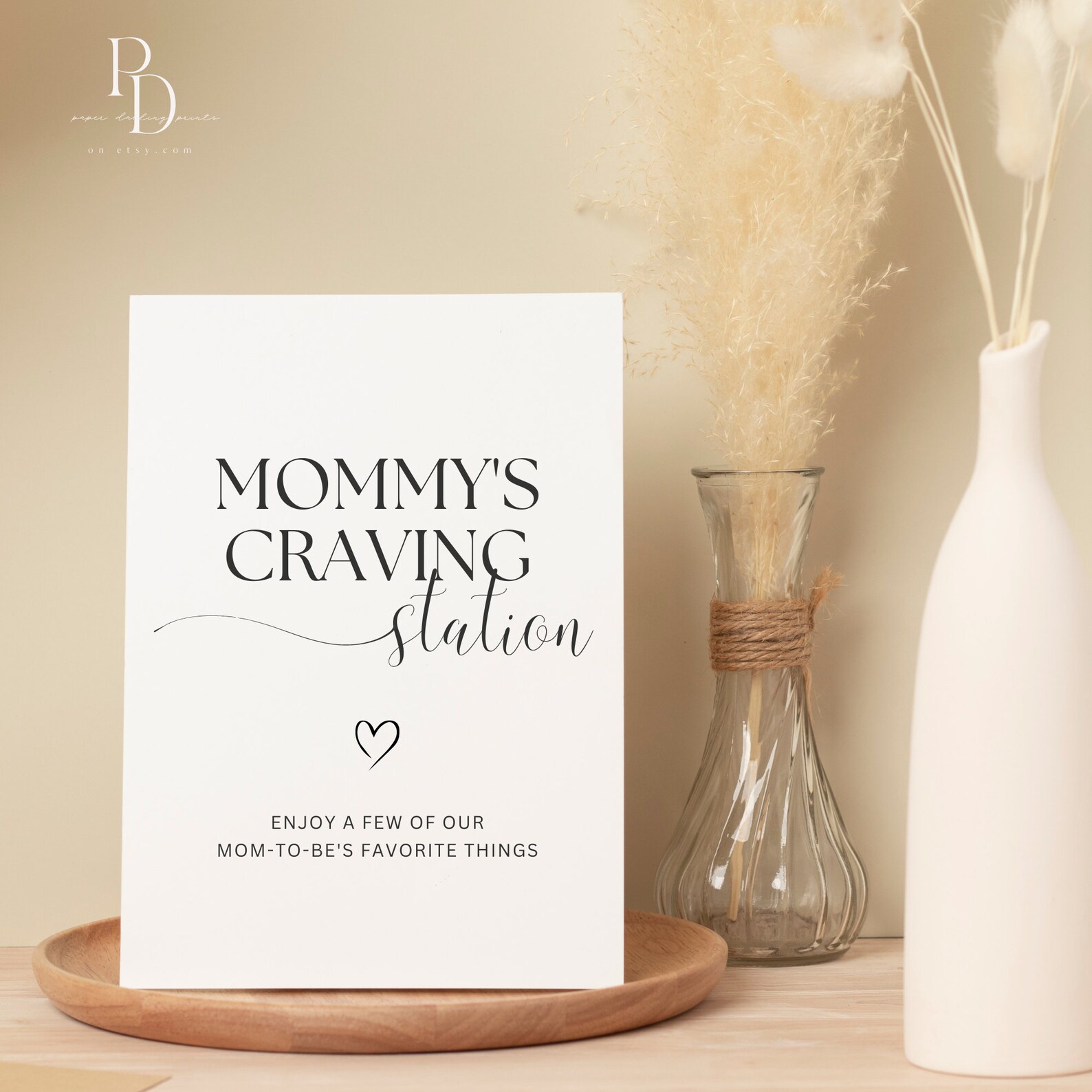 Minimalist Mommy's Craving Station Sign | Baby Shower Sign | Food Table ...