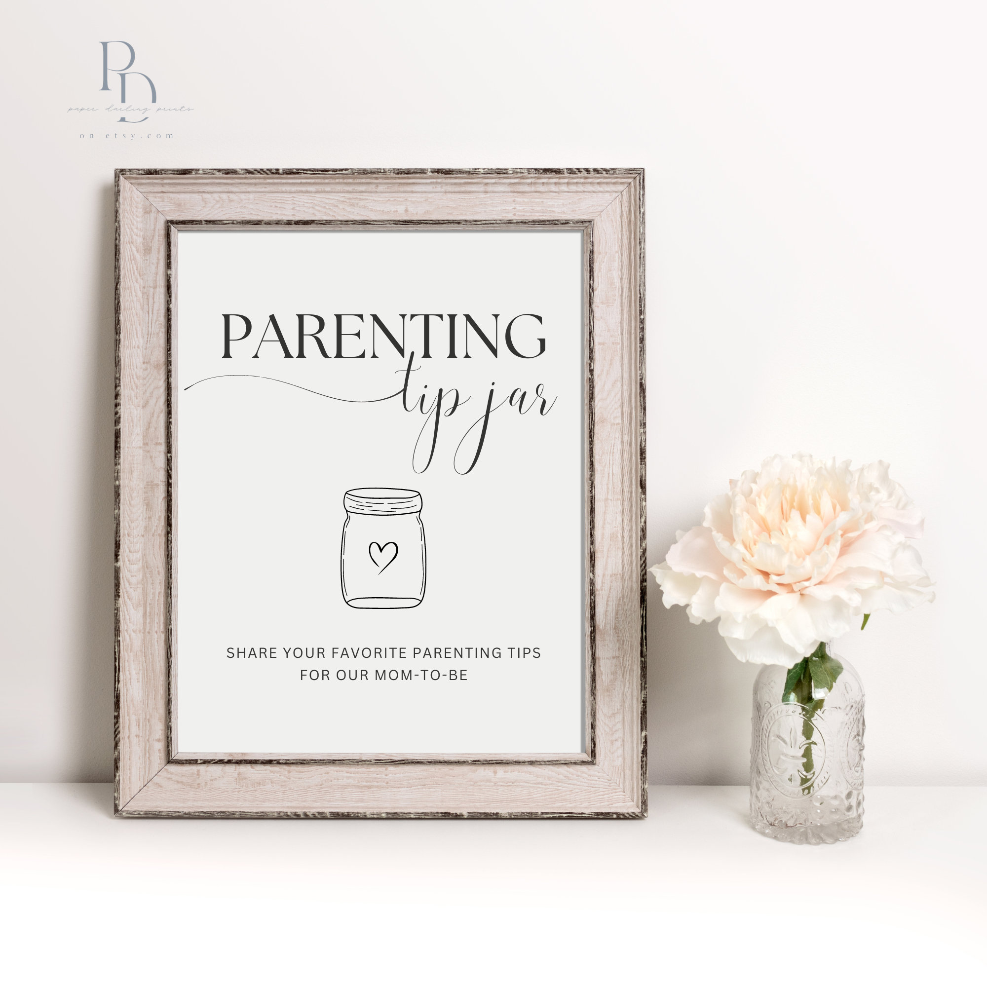 Minimalist Parenting Tip Jar Sign | Baby Shower Sign | Parenting Sign ...