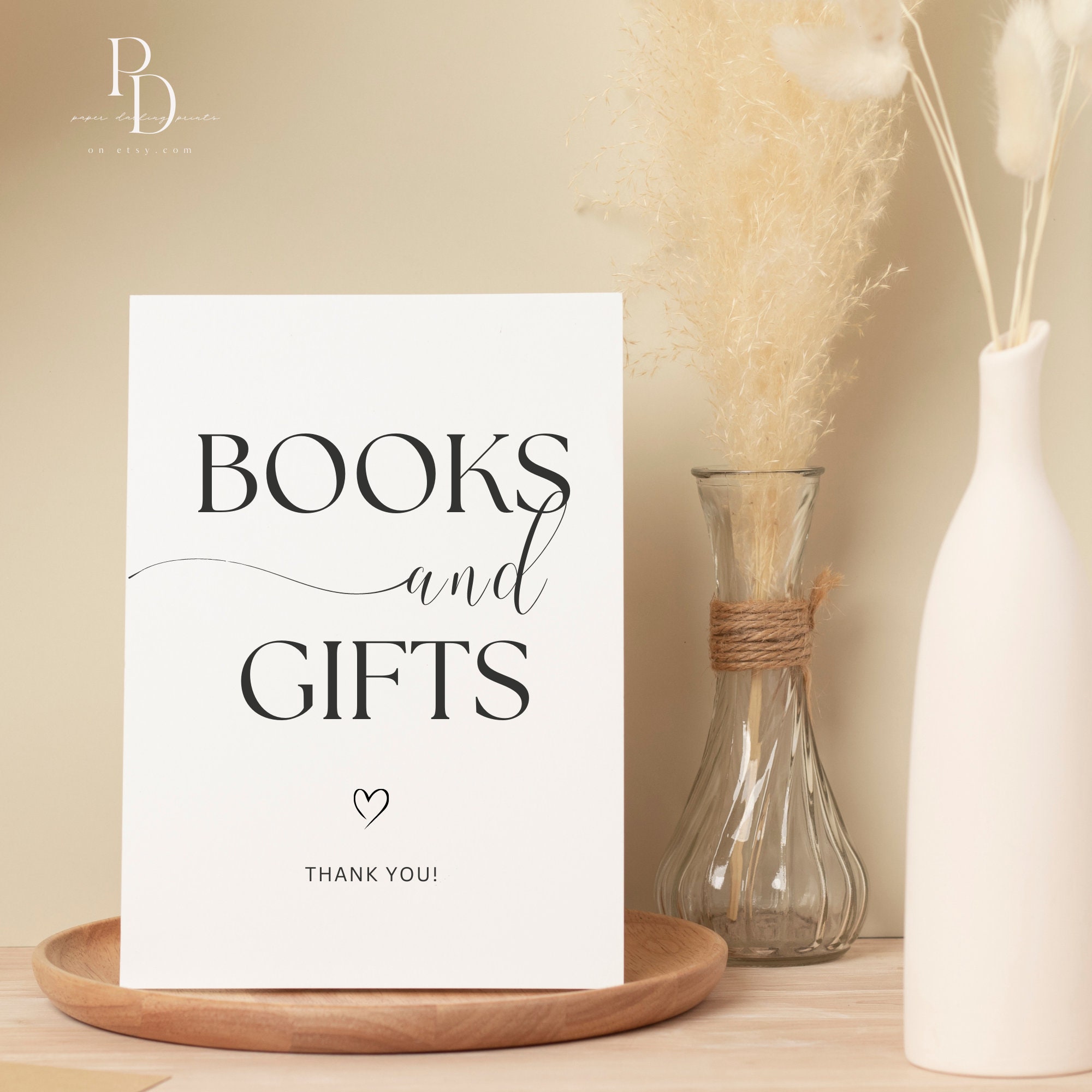 Minimalist Books and Gifts Signs | Baby Shower Sign | Books Sign | Baby ...