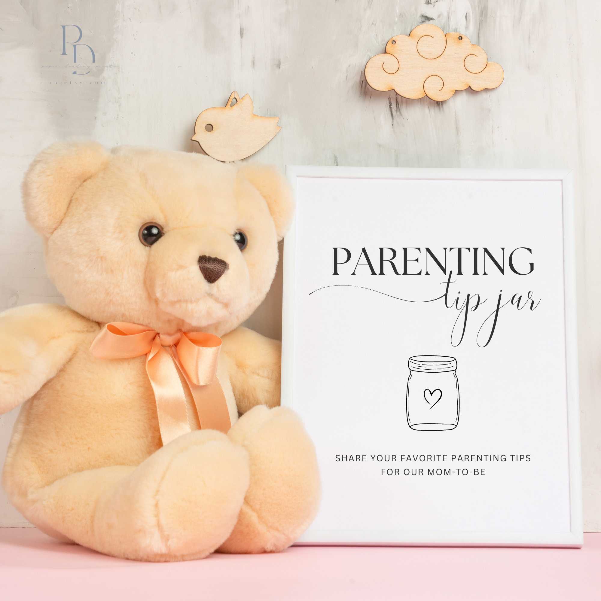 Minimalist Parenting Tip Jar Sign | Baby Shower Sign | Parenting Sign ...