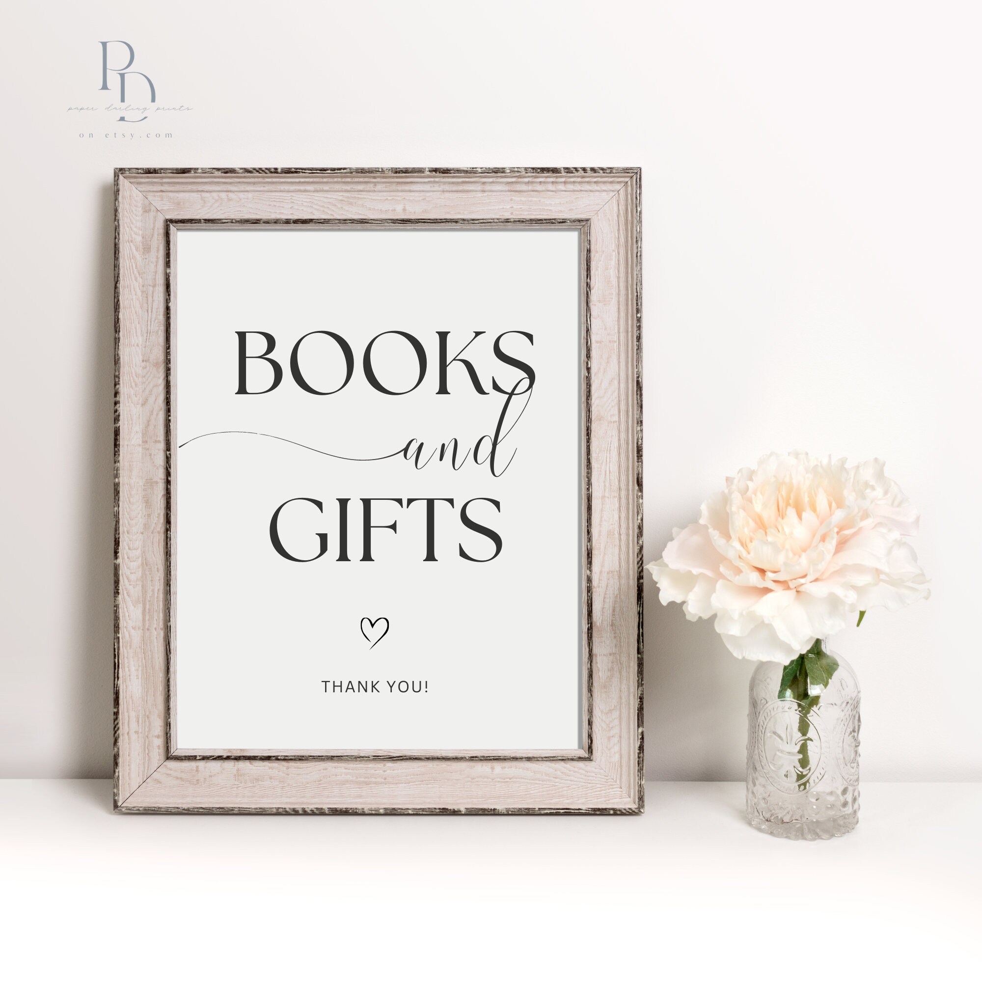 Minimalist Books and Gifts Signs | Baby Shower Sign | Books Sign | Baby ...