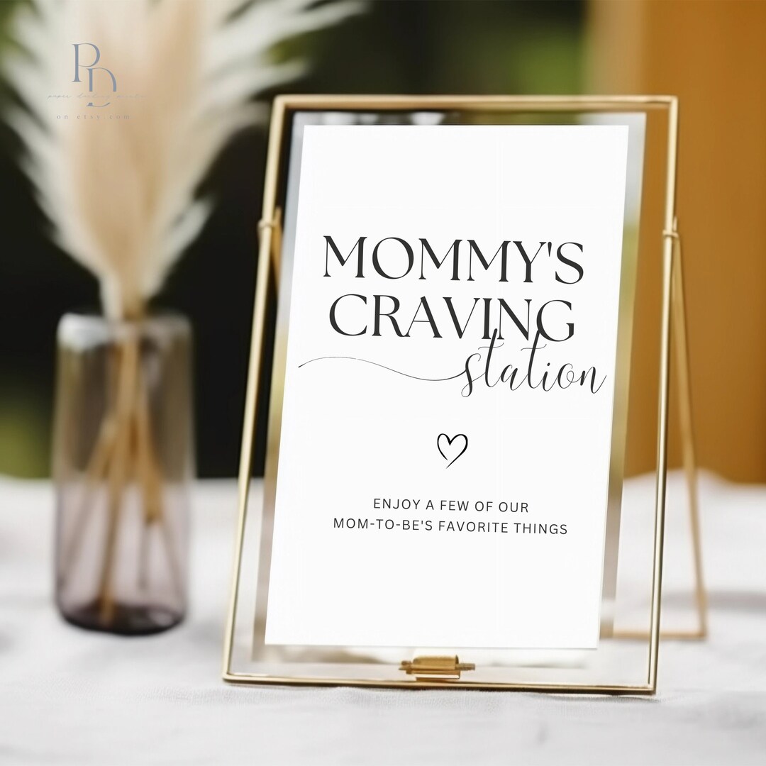 Minimalist Mommy's Craving Station Sign | Baby Shower Sign | Food Table ...