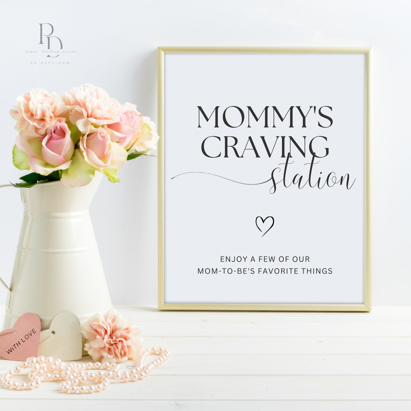 Minimalist Mommy's Craving Station Sign | Baby Shower Sign | Food Table ...
