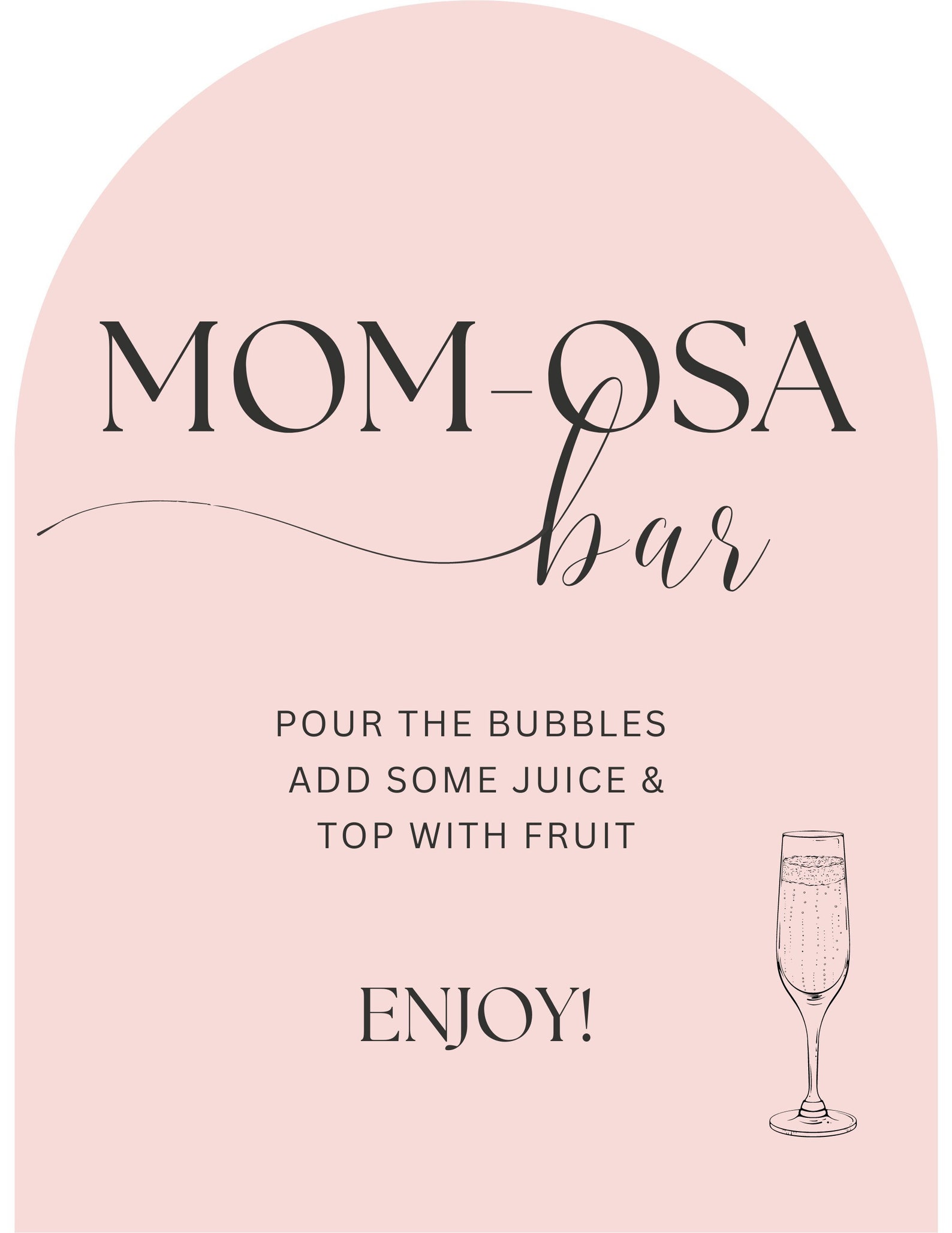 Pink MOM-OSA Sign | Boho Baby Shower Sign | Bar Sign | Mother's Day ...