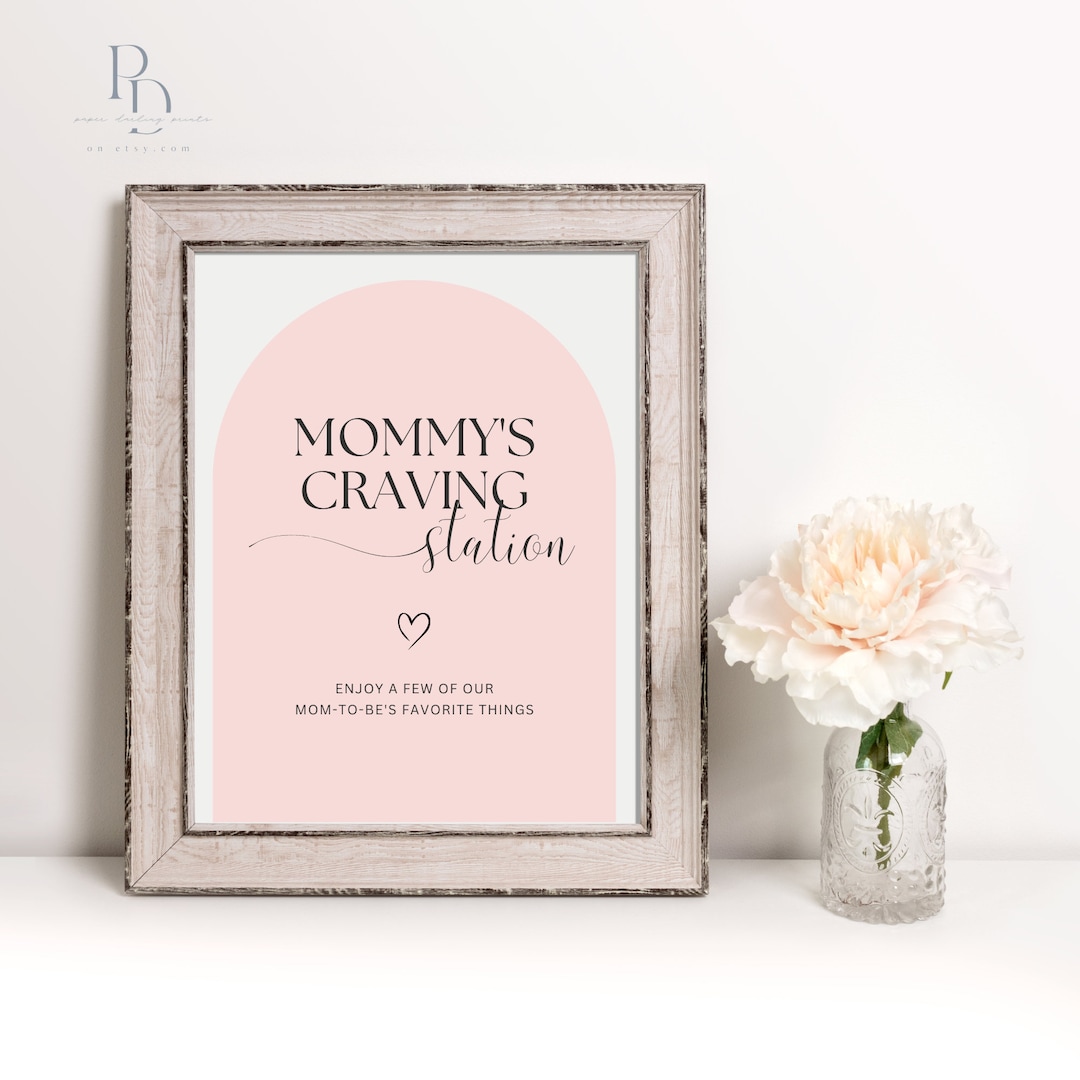 Pink Mommy's Craving Station Sign | Baby Shower Sign | Food Sign ...