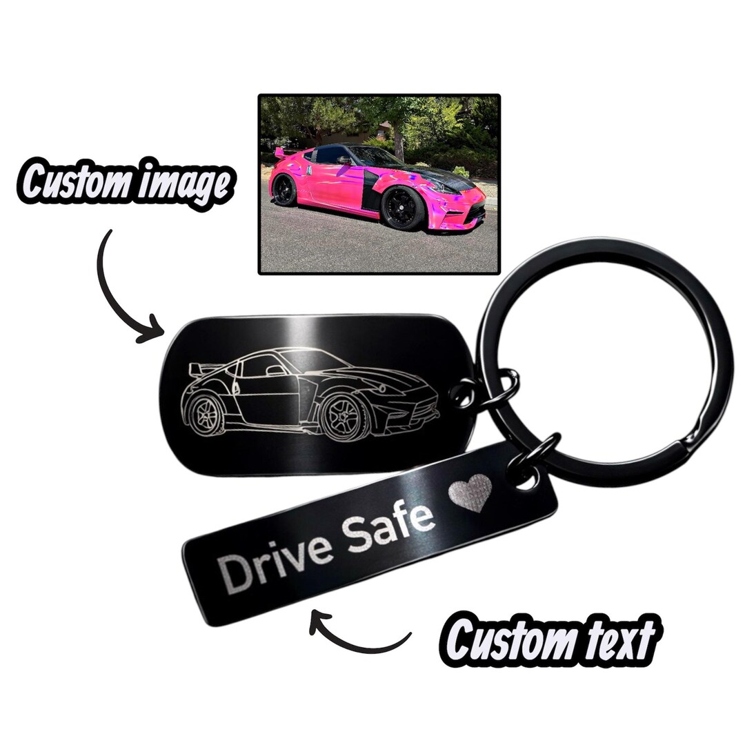 Custom Car Laser Engraved Keychain With Custom Text Perfect Valentines ...