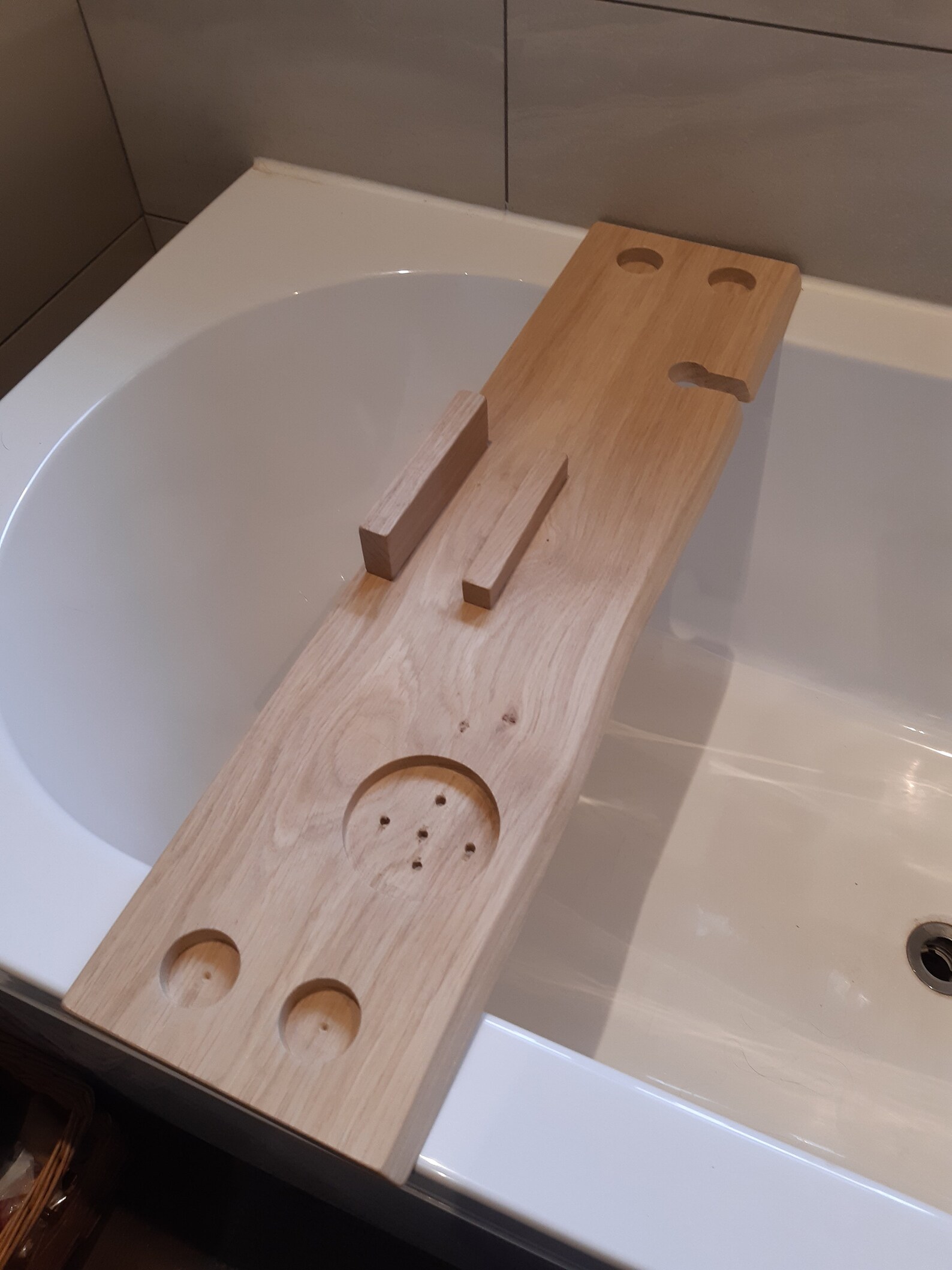 Oak Bath Caddy, Bath Caddy, Bath Tray, Bathroom Accessories, Bathroom ...