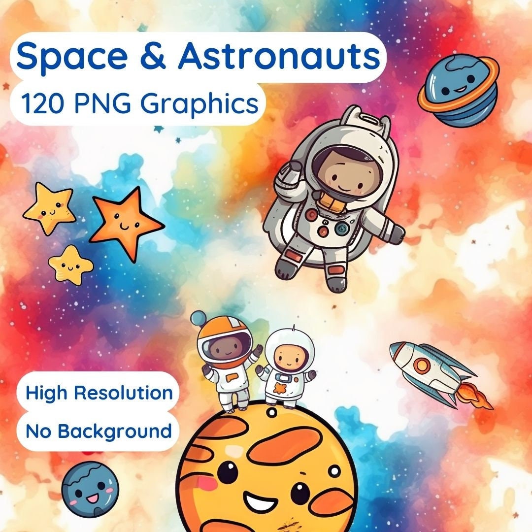 120 PNG Astronaut & Space Cliparts Space Digital Dlipart - Etsy