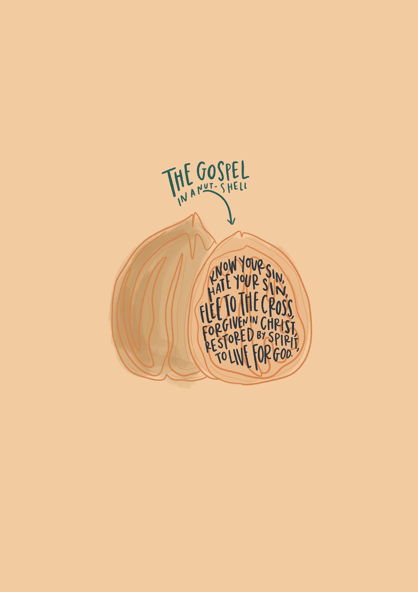 Gospel in a Nutshell Print - Etsy