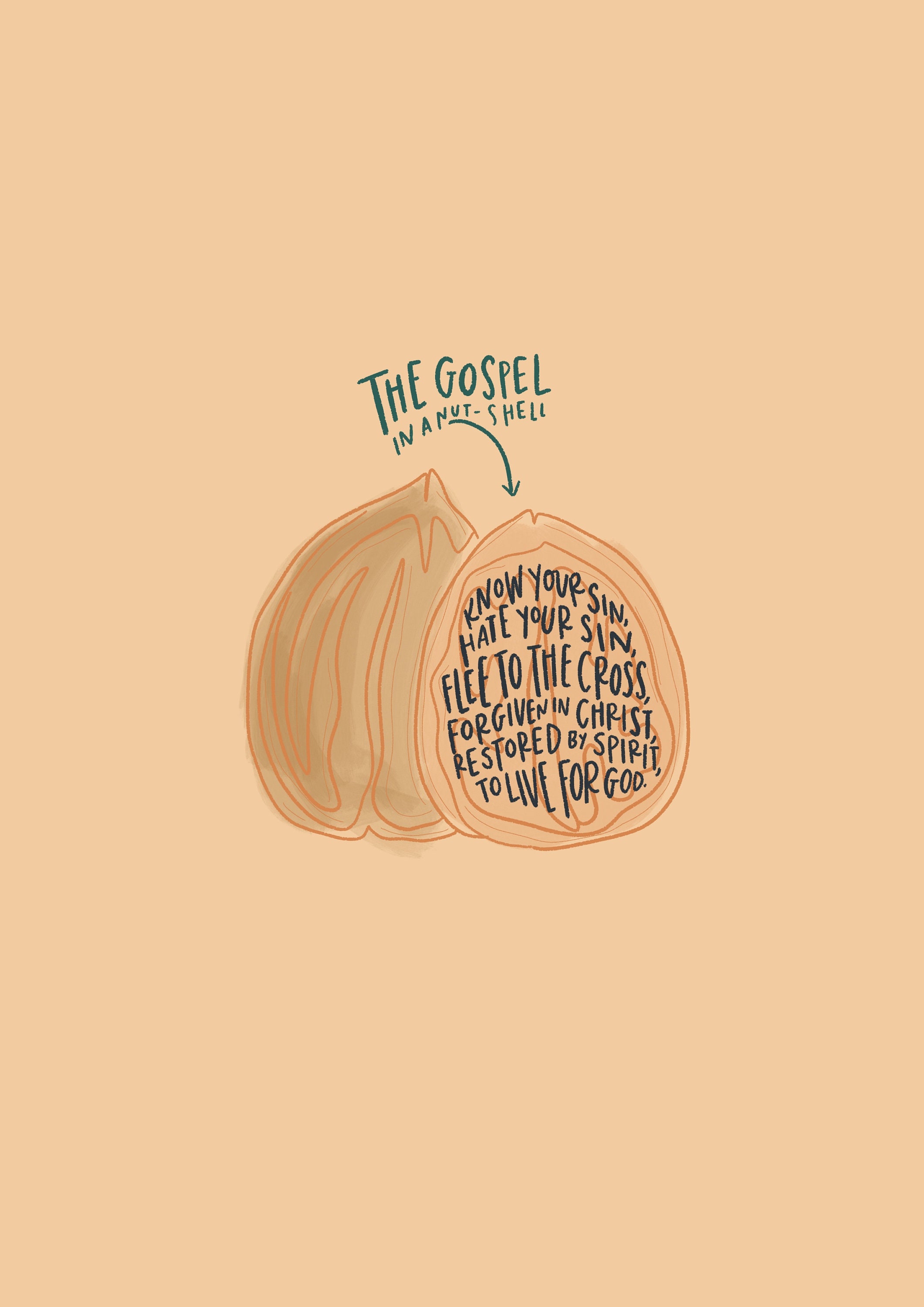 Gospel in a Nutshell Print - Etsy