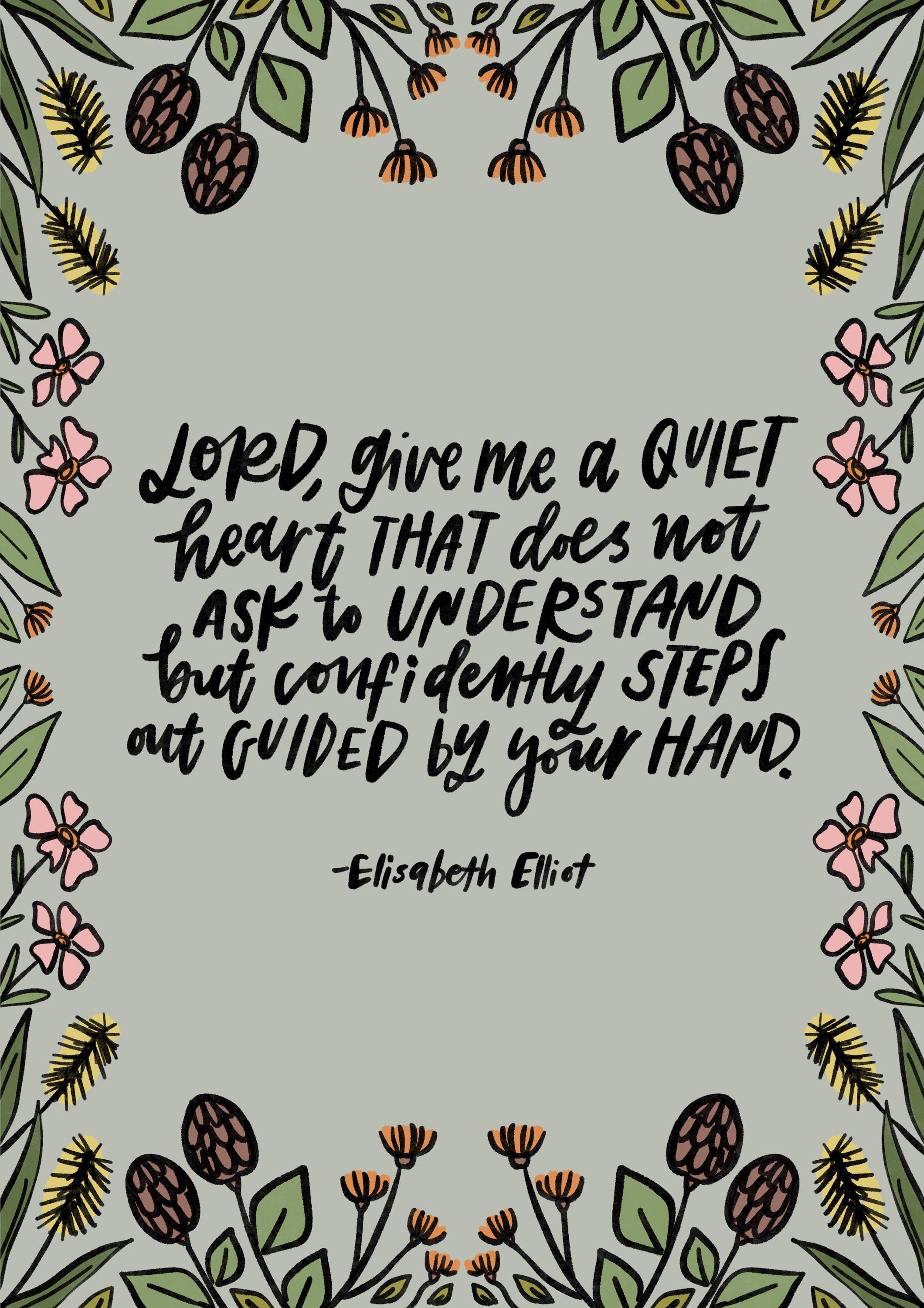 Elisabeth Elliot Quote Print: Inspirational Square/a4 Digital Art - Etsy