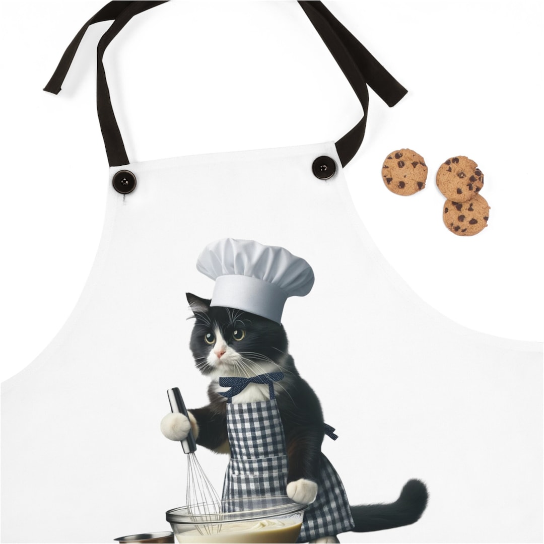 Tuxedo Cat Apron, Realistic Cat - Etsy