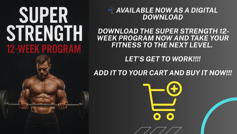Super Strength Fitness Program | 12-week Gym Plan | PDF Printable ...