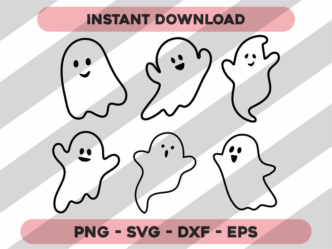 6 Cute Ghosts SVG Bundle Ghost Silhouette Pngvector - Etsy