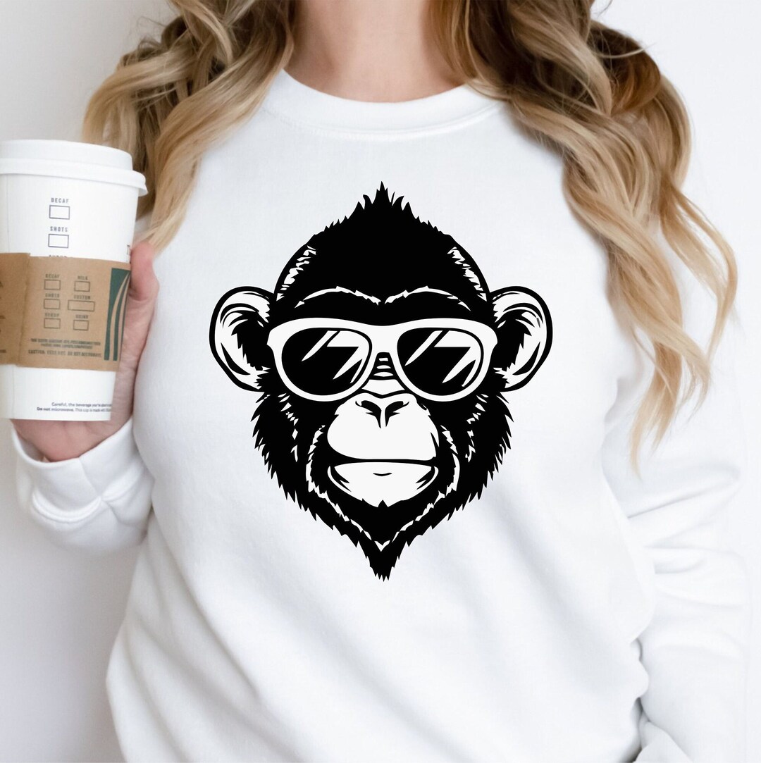 Cool Monkey Svg,simple Monkey Svg,layered Monkey Svg,cute Monkey Head ...