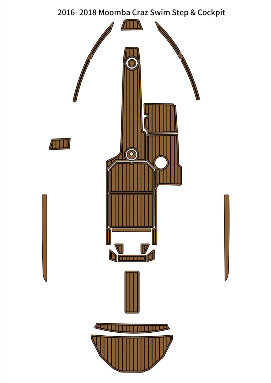2016-2018 Moomba Craz Swim Platform Cockpit Pad Boat EVA Teak Deck ...
