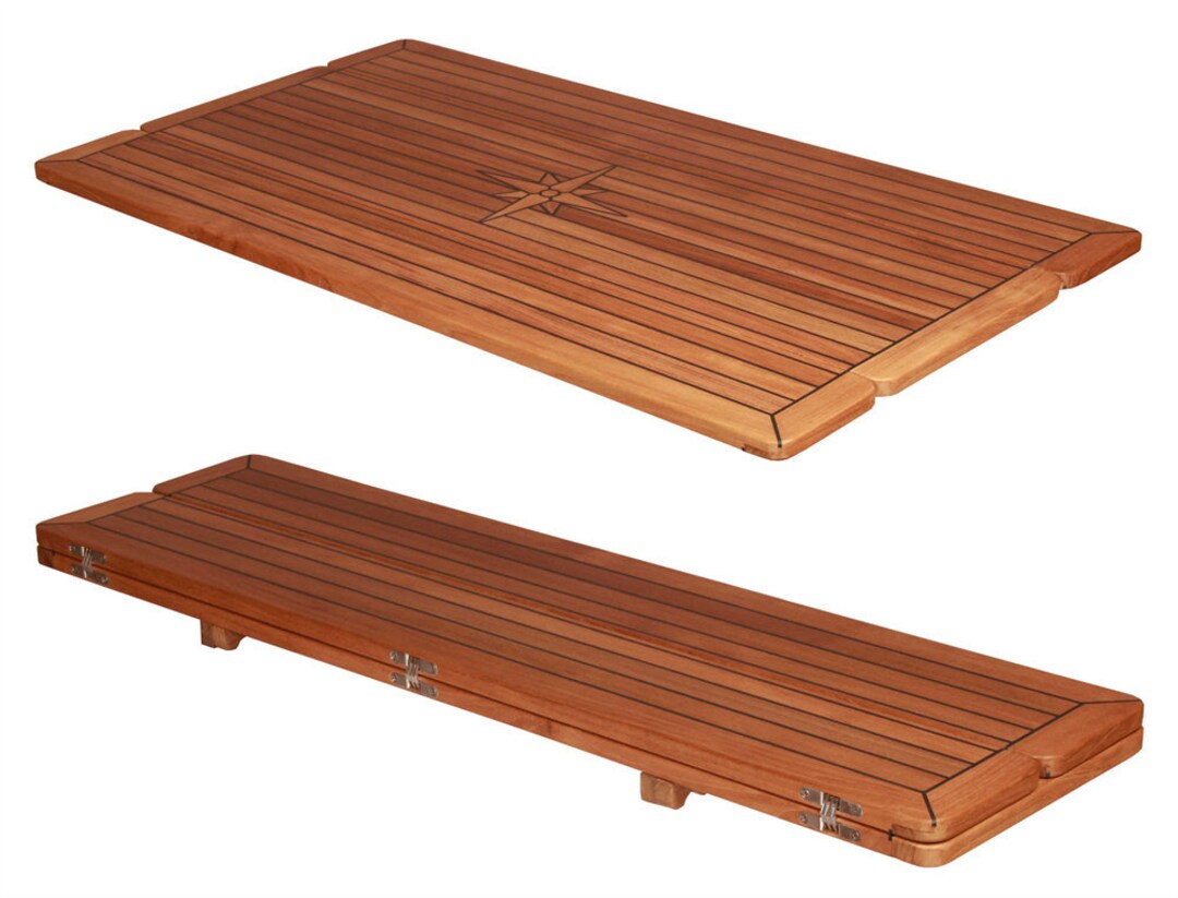 Boat Rectangular Folding Teak Table Top Two Wing 4 Sizes Marine Boat RV ...