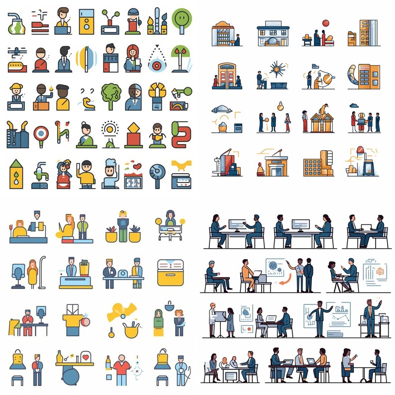 Professional Office Clipart Collection: High-quality Workers ...
