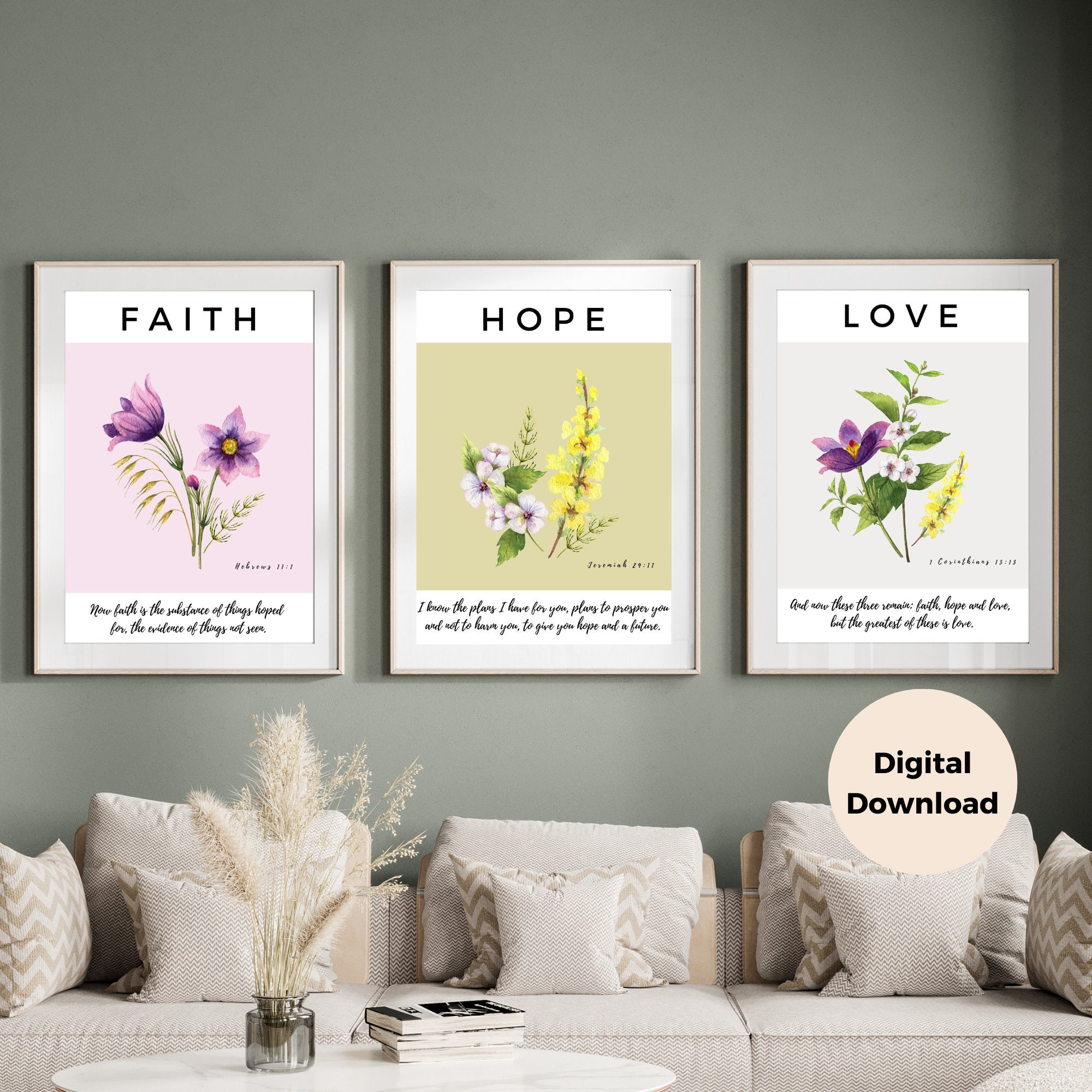 Bible Verse Digital Wall Art Printable Download/faith Hope - Etsy