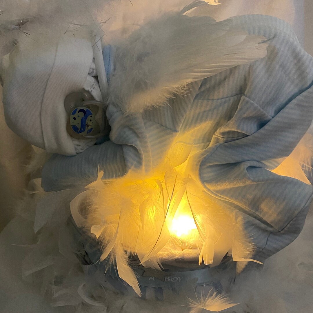 Angel It's A Boy Diaper Cake - Etsy