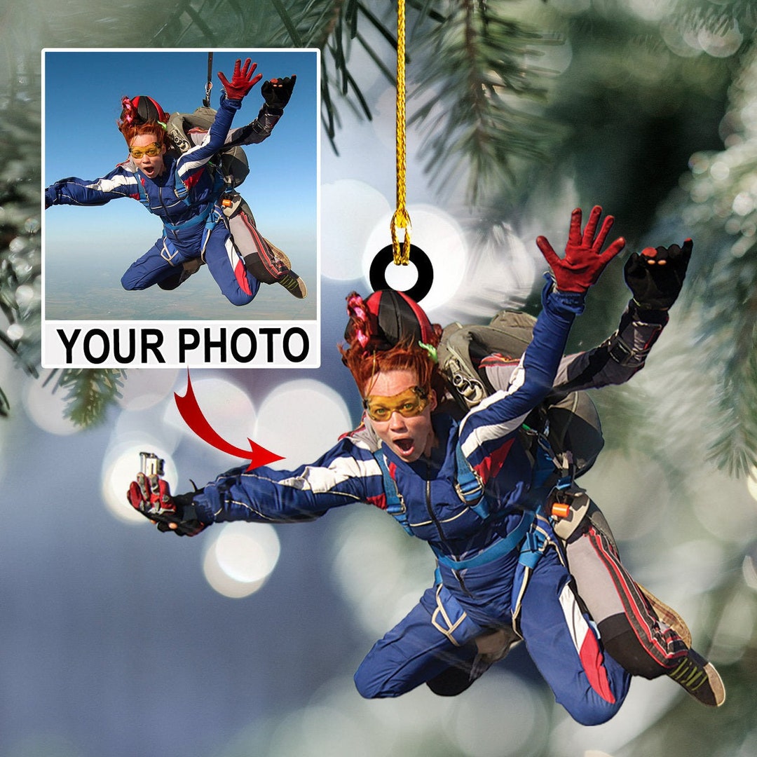 Upload Photo Custom Personalized Skydiving Acrylic Ornament - Etsy