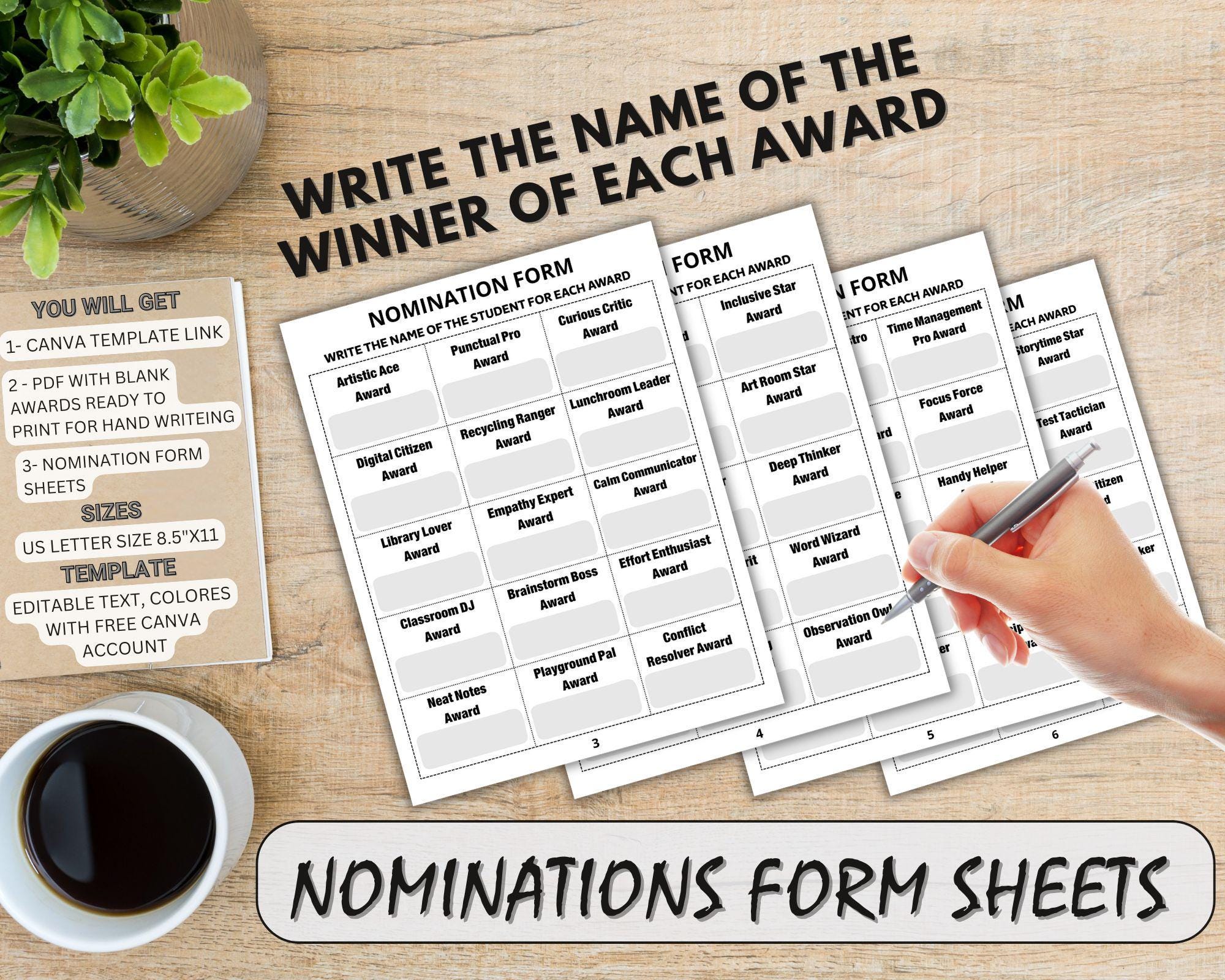 Editable Classroom Awards Certificates, Printable School Award, Student ...