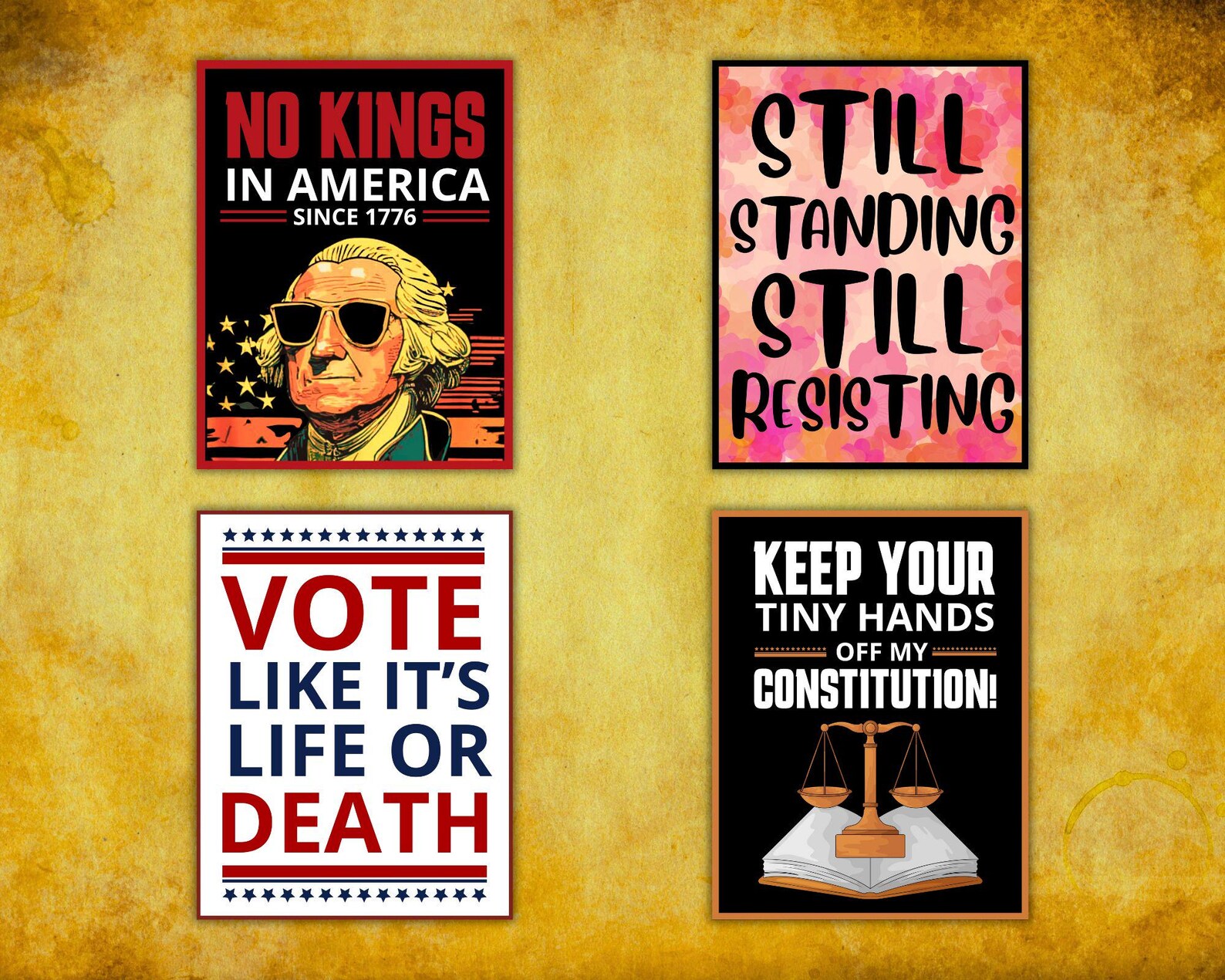 No Kings Day Protest Signs, Printable Anti-monarchy Posters, Wall Art ...