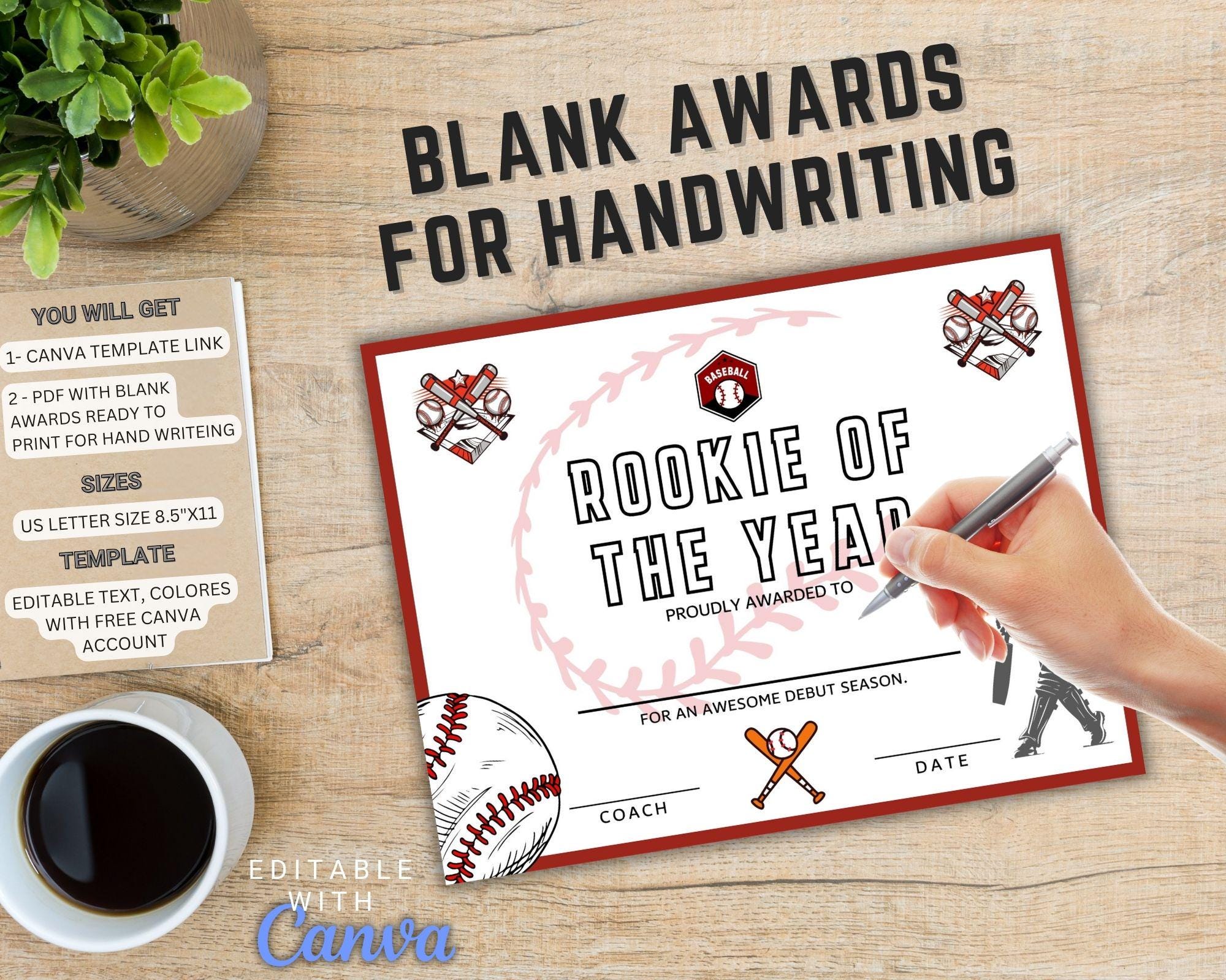 End of Season Award Certificates, Printable Editable Baseball Awards ...