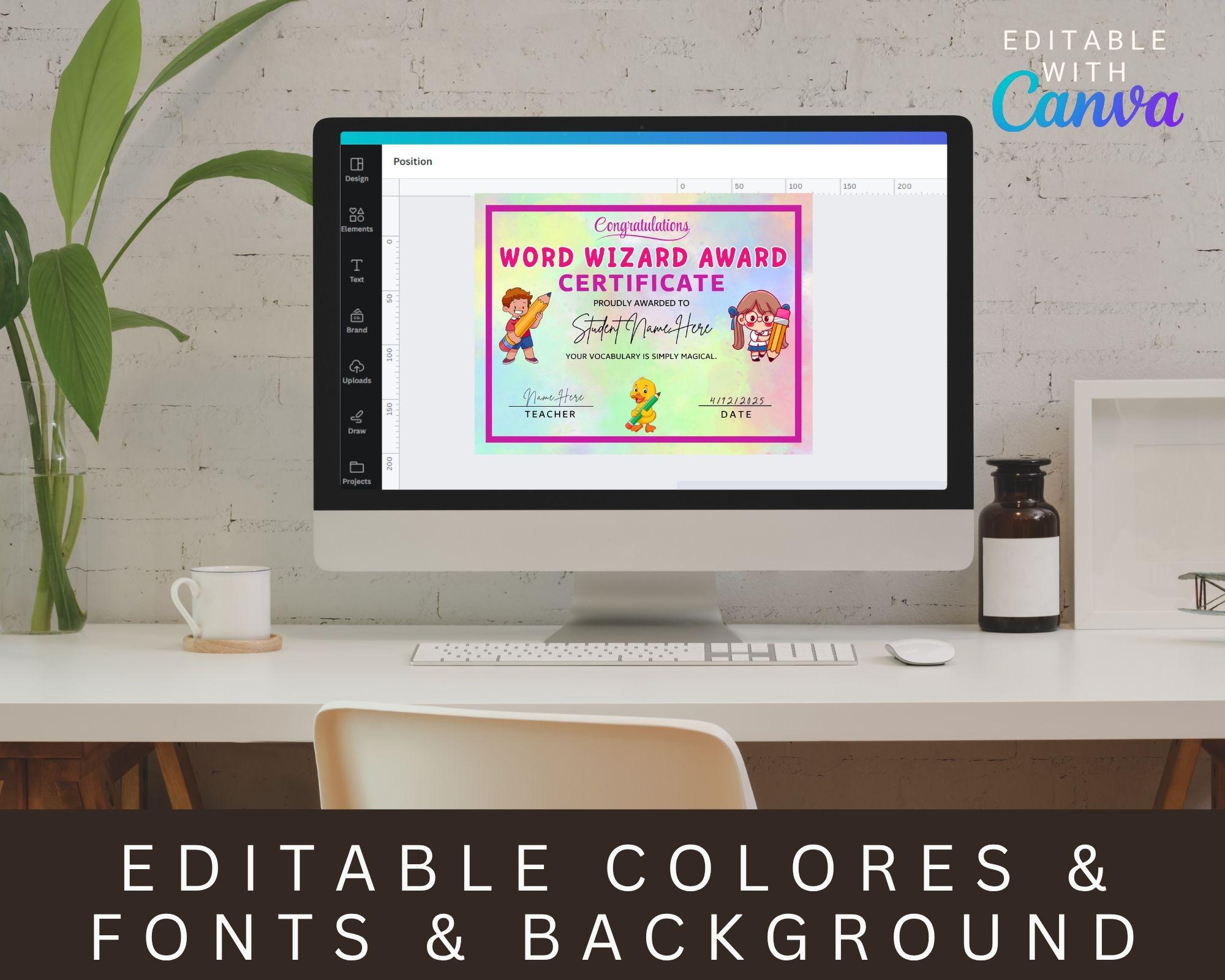 Editable Classroom Awards Certificates, Student Appreciation, Canva ...