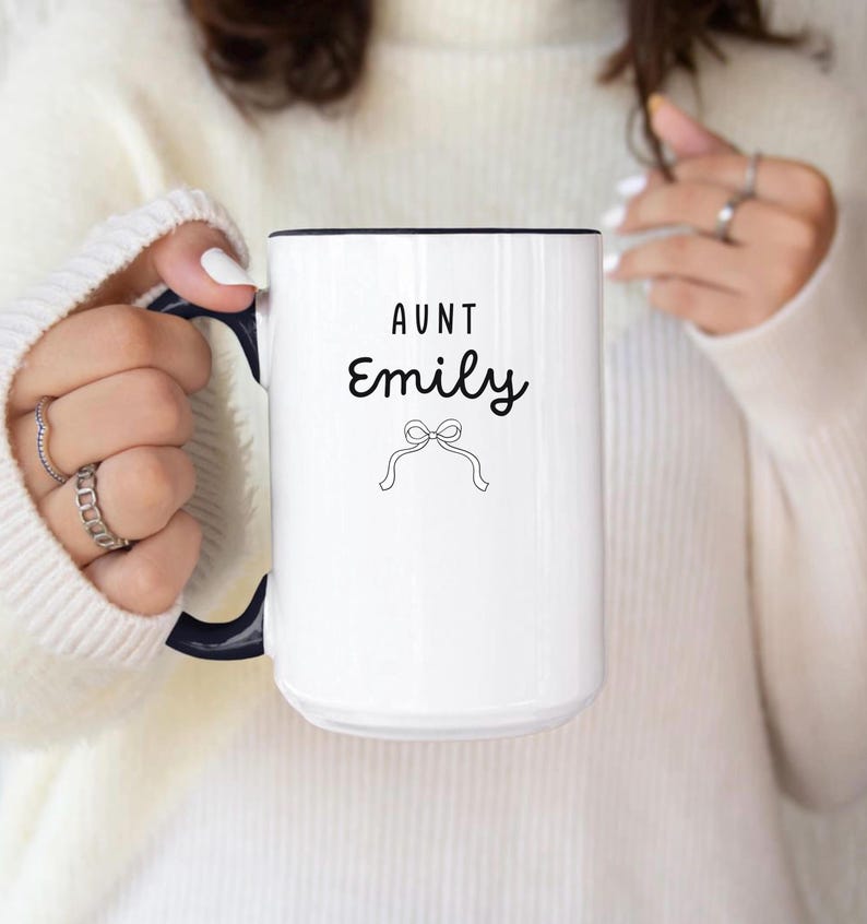 Custom Aunt Name Mug, Aunt Birthday Gift, Est 2025, Bae Mug, Pregnancy ...