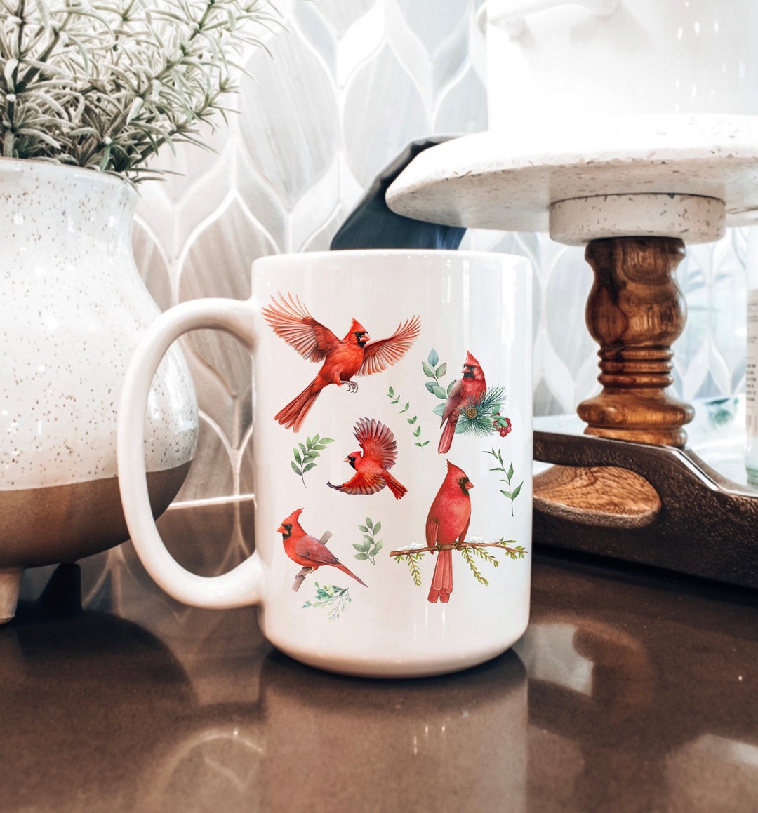 Cardinal Mug, Cardinal Lover Mug Ceramic Cardinal Art Coffee Mug for ...