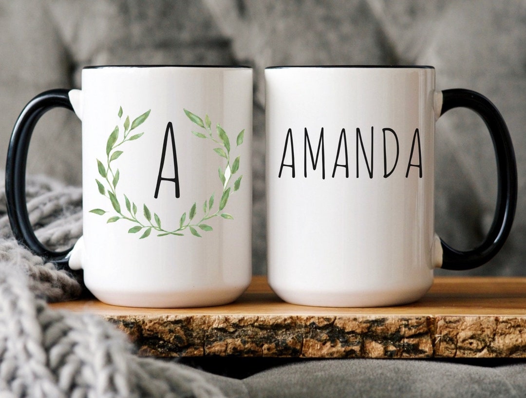 Letter Mug, Monogram Mug, Personalized Name Coffee Cup, Initial Mug ...
