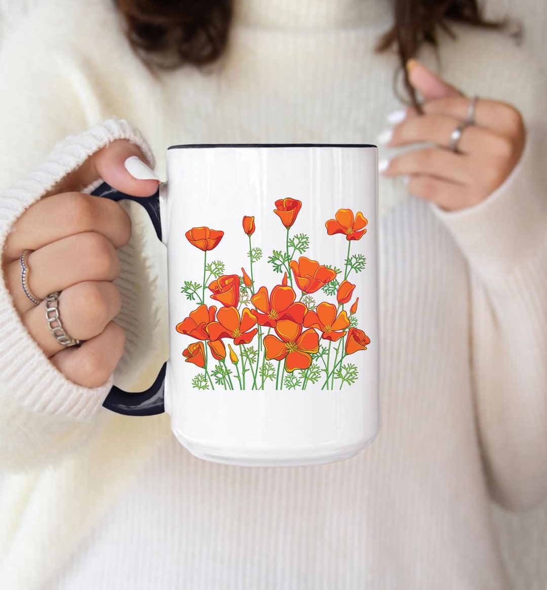 California Poppy Mug, California Poppy Gift, Poppy Lover Gift ...