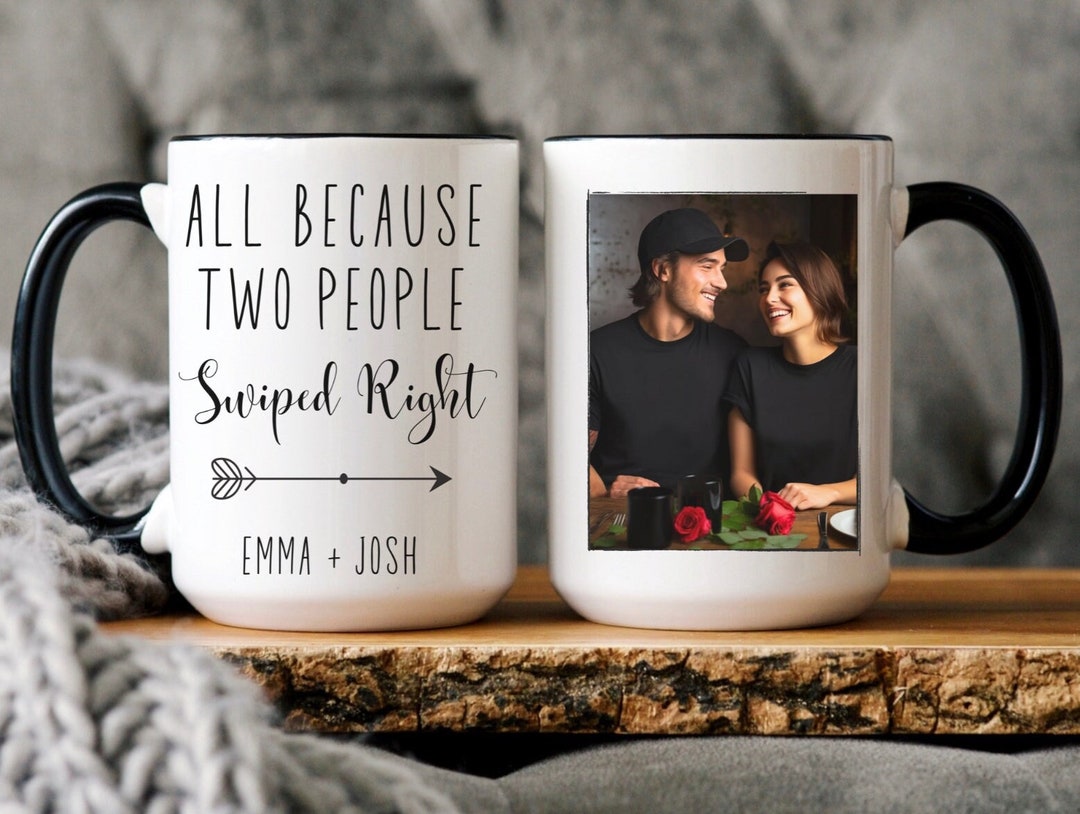 The Year We Swiped Right Mug, Custom Couple Mugs, Swiped Right Gift ...